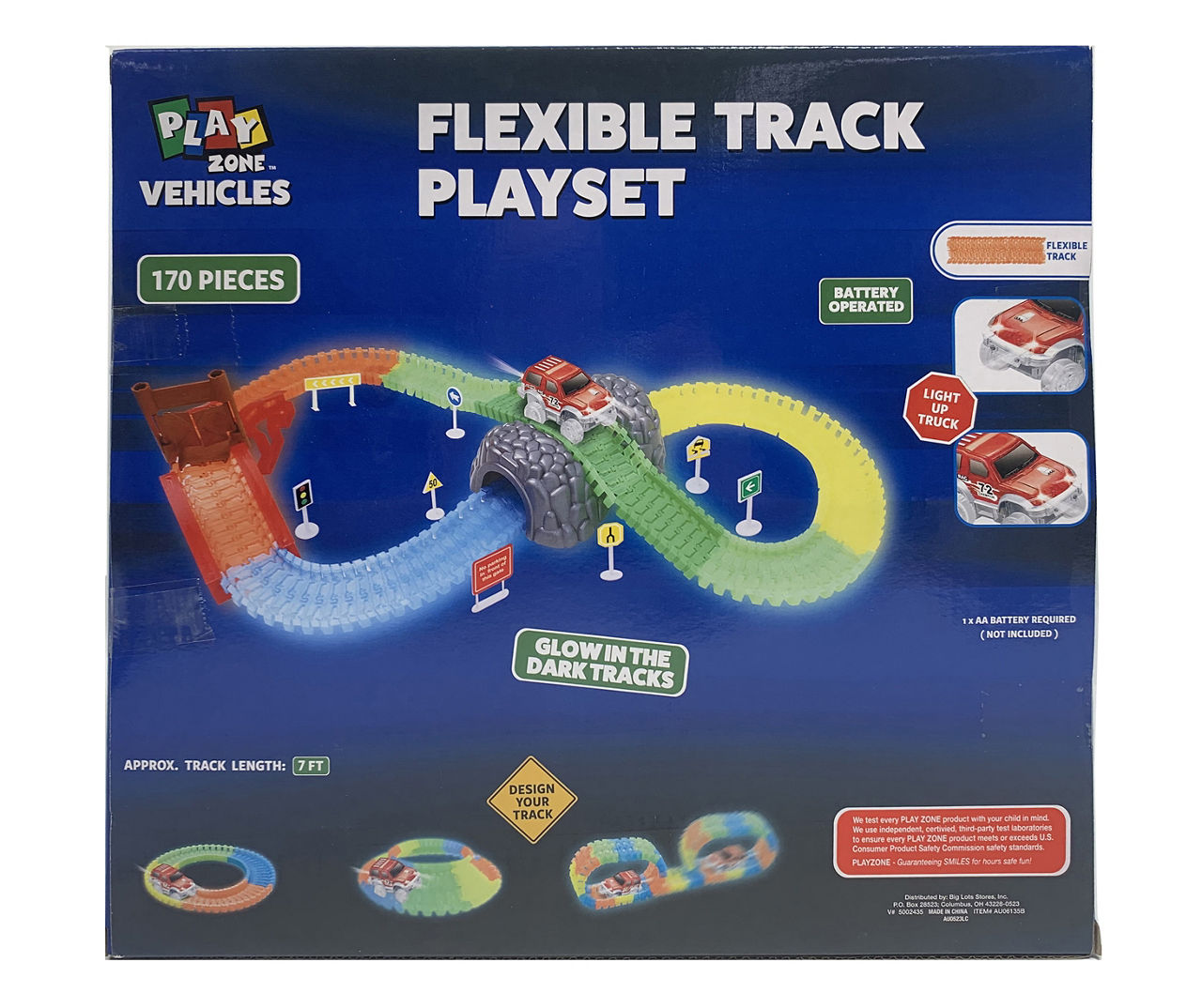 Play Zone Glow-in-the-Dark Flexible Track Playset | Big Lots