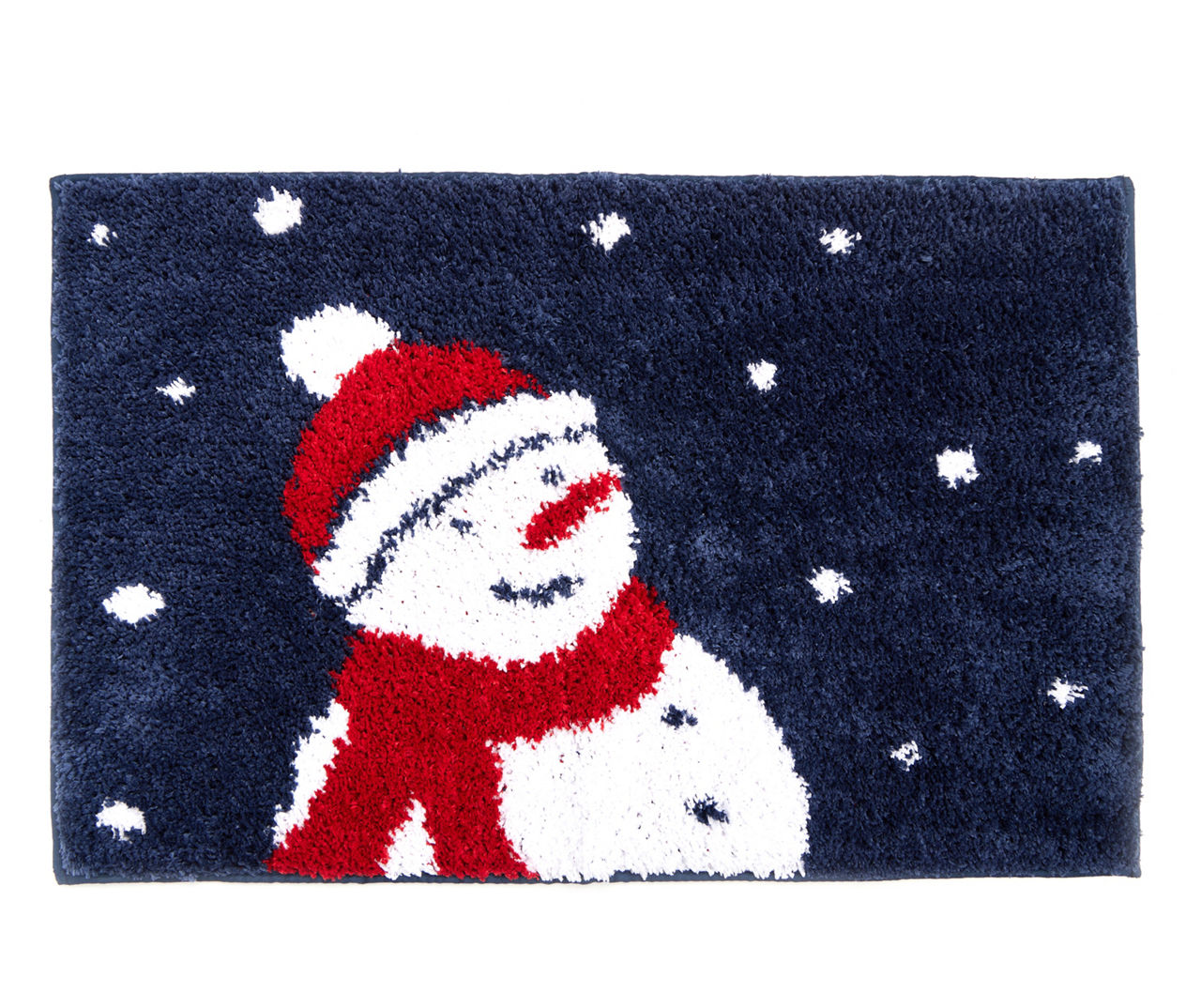 Santa’s Workshop: Navy Snowman Bath Rug | Big Lots