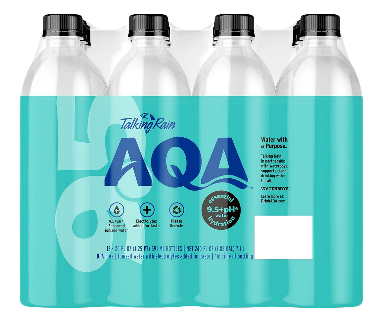 Talking Rain Talking Rain AQA 9.5+ pH Ionized Water with Electrolytes ...