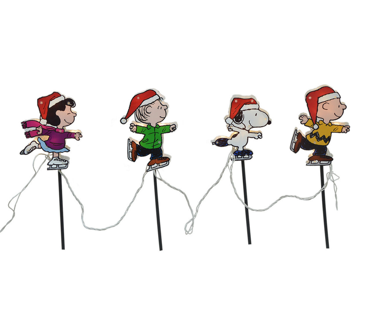 Peanuts Ice Skating Gang 4-Piece Light-Up Pathway Marker Set | Big Lots