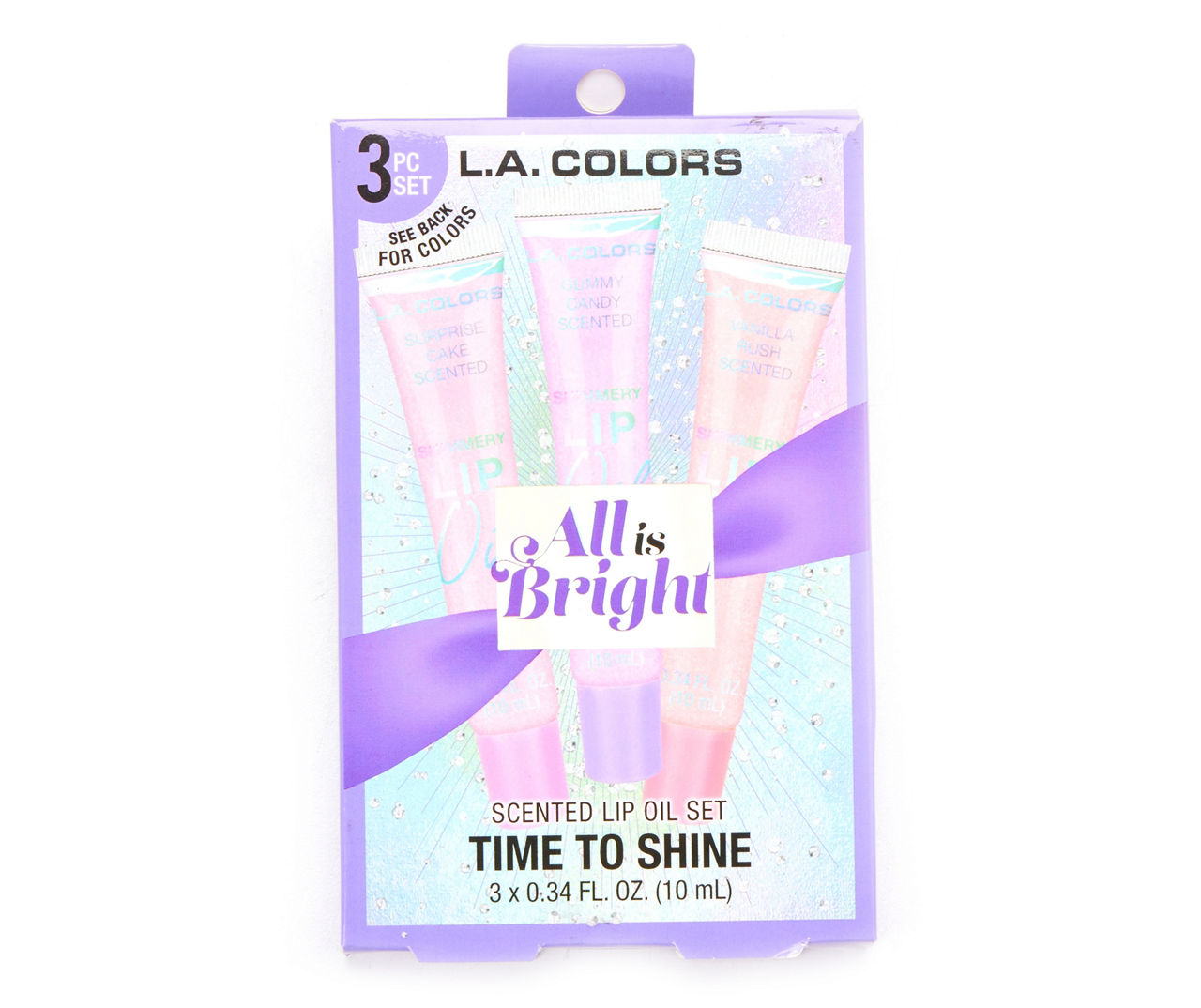 L.A. Colors All is Bright Time to Shine 3-Piece Scented Lip Oil Set ...