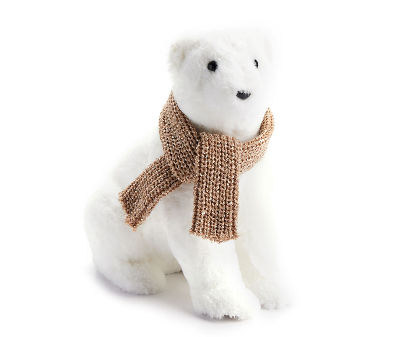 Winter Wonder Lane Frosted Forest Polar Bear in Gold Scarf Tabletop ...