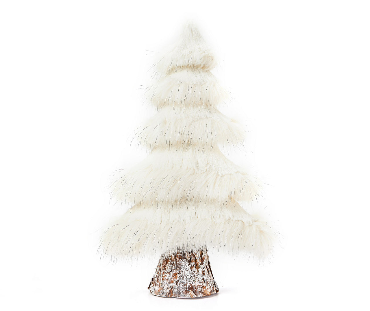 Winter Wonder Lane 20" White Furry Tree Tabletop Decor | Big Lots