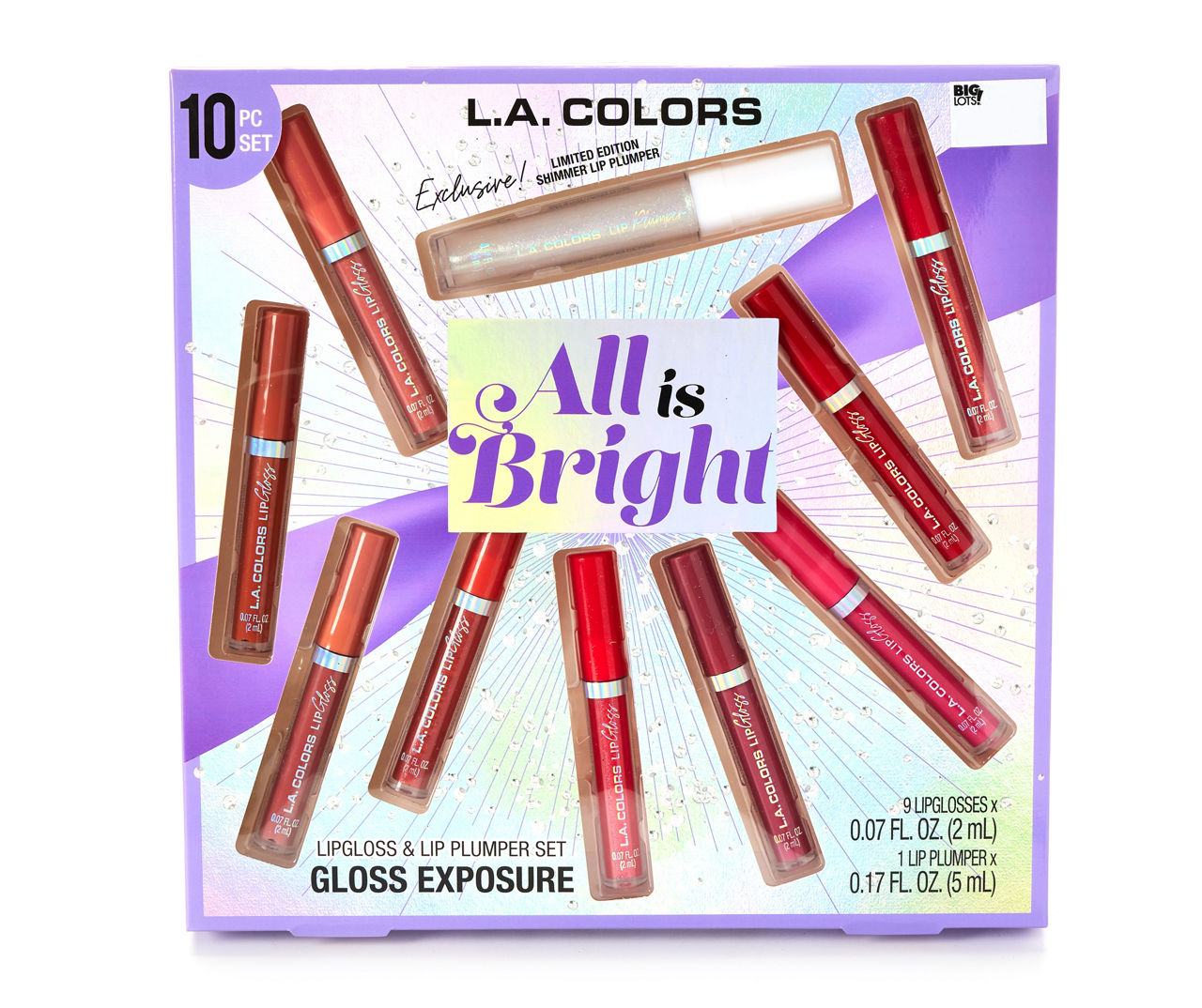 La Colors All Is Bright Gloss Exposure 10 Piece Lip Gloss Set Big Lots