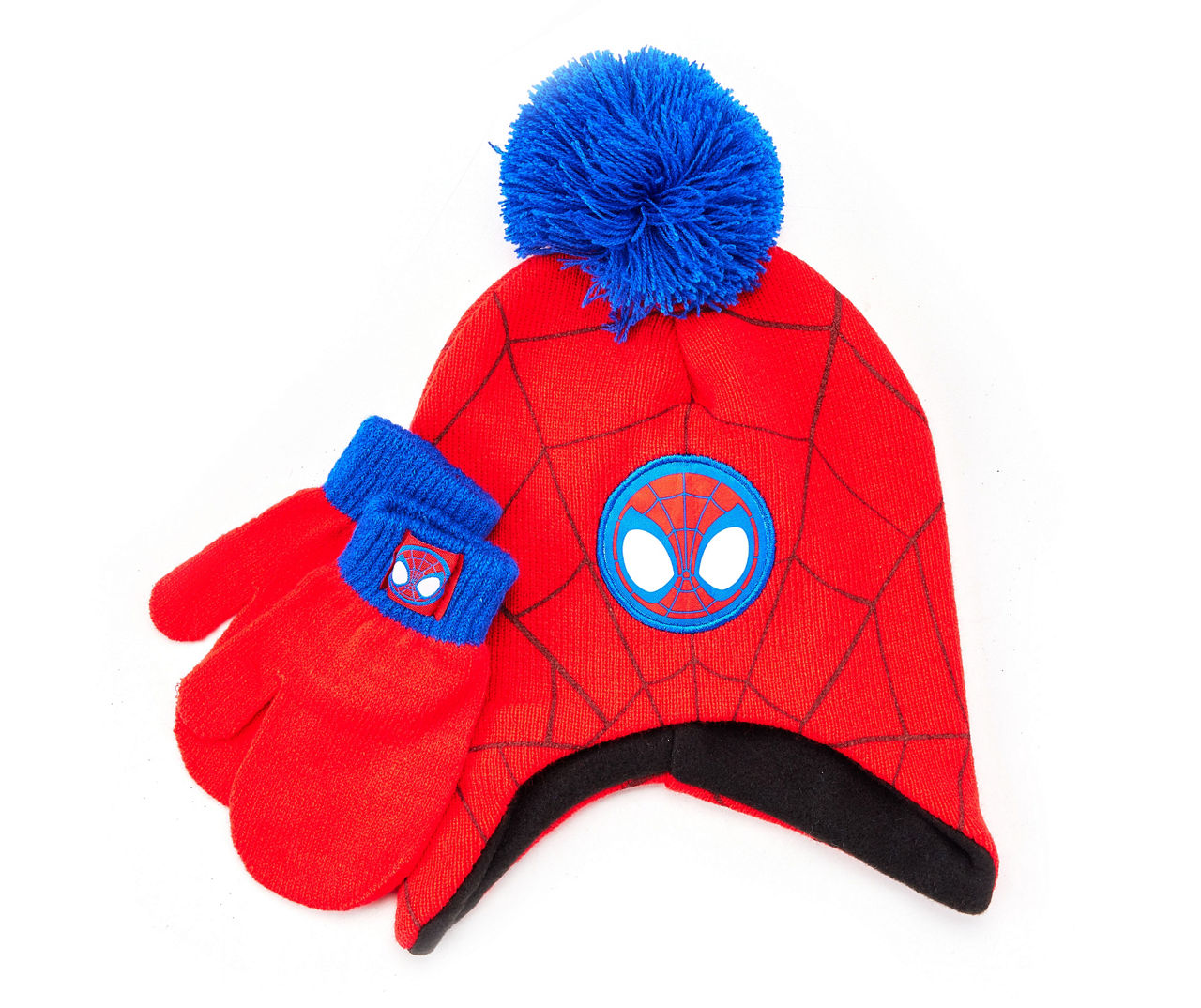 Marvel Red & Blue Spider-Man Kids' Pom-Pom Beanie & Mittens | Big Lots