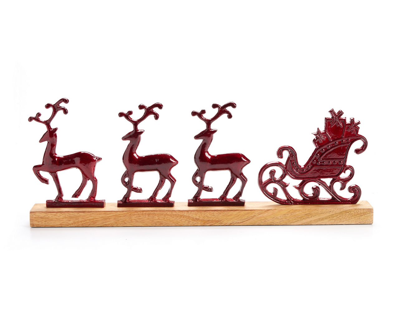 Winter Wonder Lane Santa's Workshop Red Reindeer & Sleigh Tabletop ...
