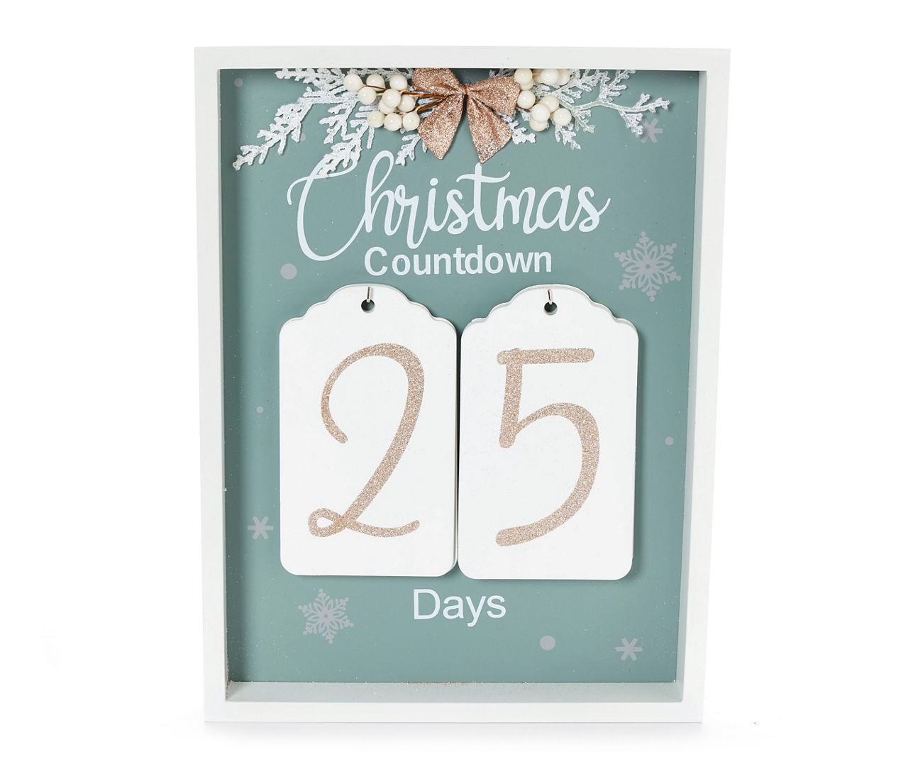 Winter Wonder Lane "Christmas Countdown" Snowflake & Floral Framed Wall ...