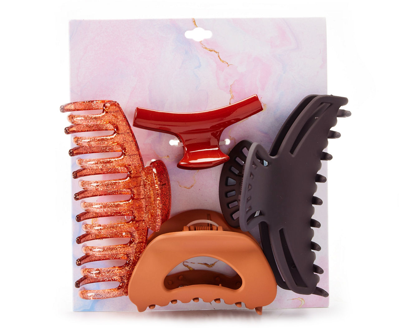 Rust Brown 4-Piece Mixed Claw Hair Clip Set | Big Lots