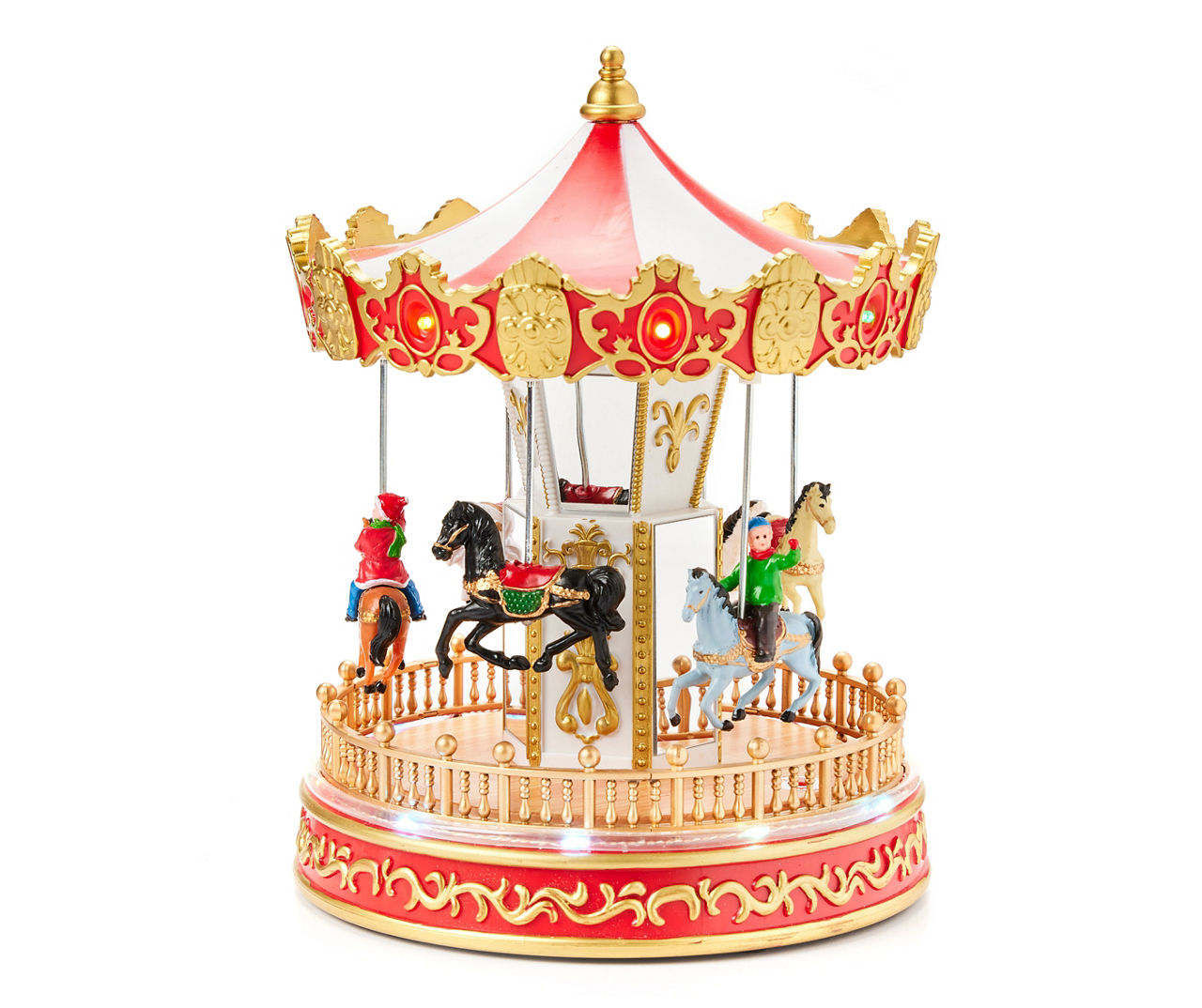 Winter Wonder Lane 9.2" Musical Carousel Animated LED Tabletop Decor ...