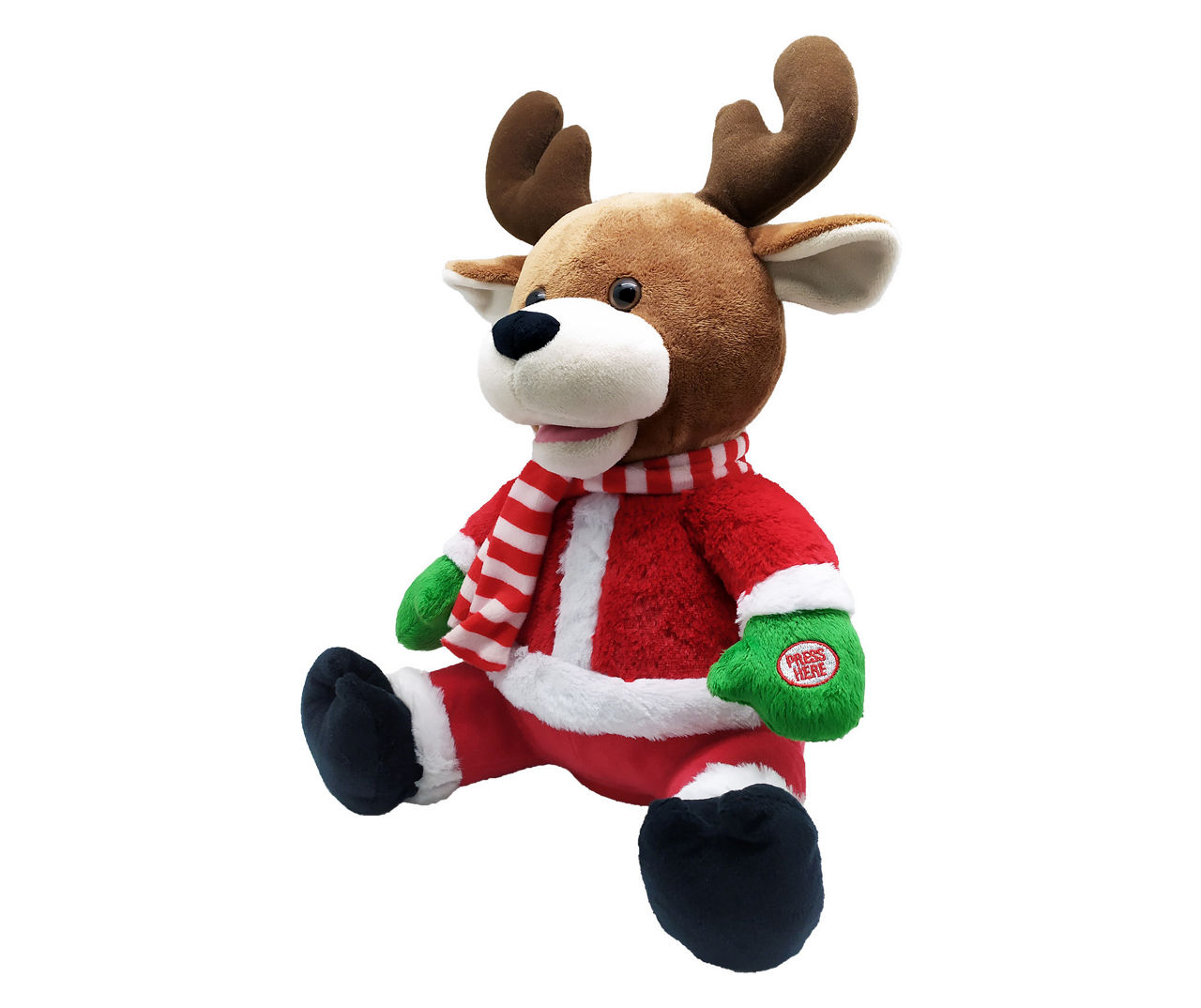 Winter Wonder Lane 13" Singing Santa Moose Animated Plush Decor | Big Lots