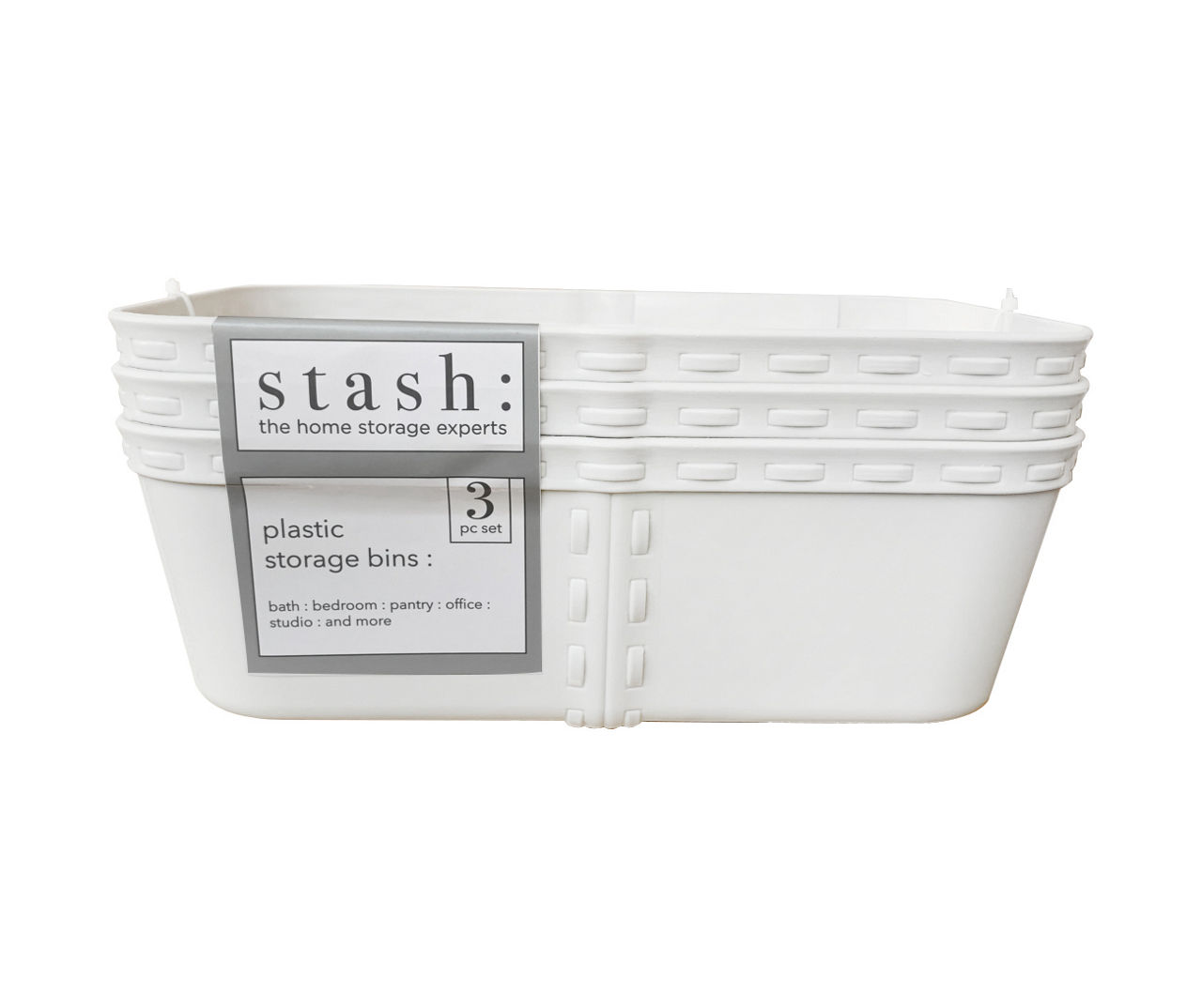 Stash White 3-Piece Plastic Storage Bin Set | Big Lots