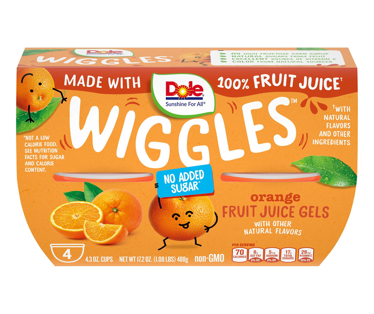 Dole Wiggles Orange Fruit Juice Gels, 4-Pack | Big Lots