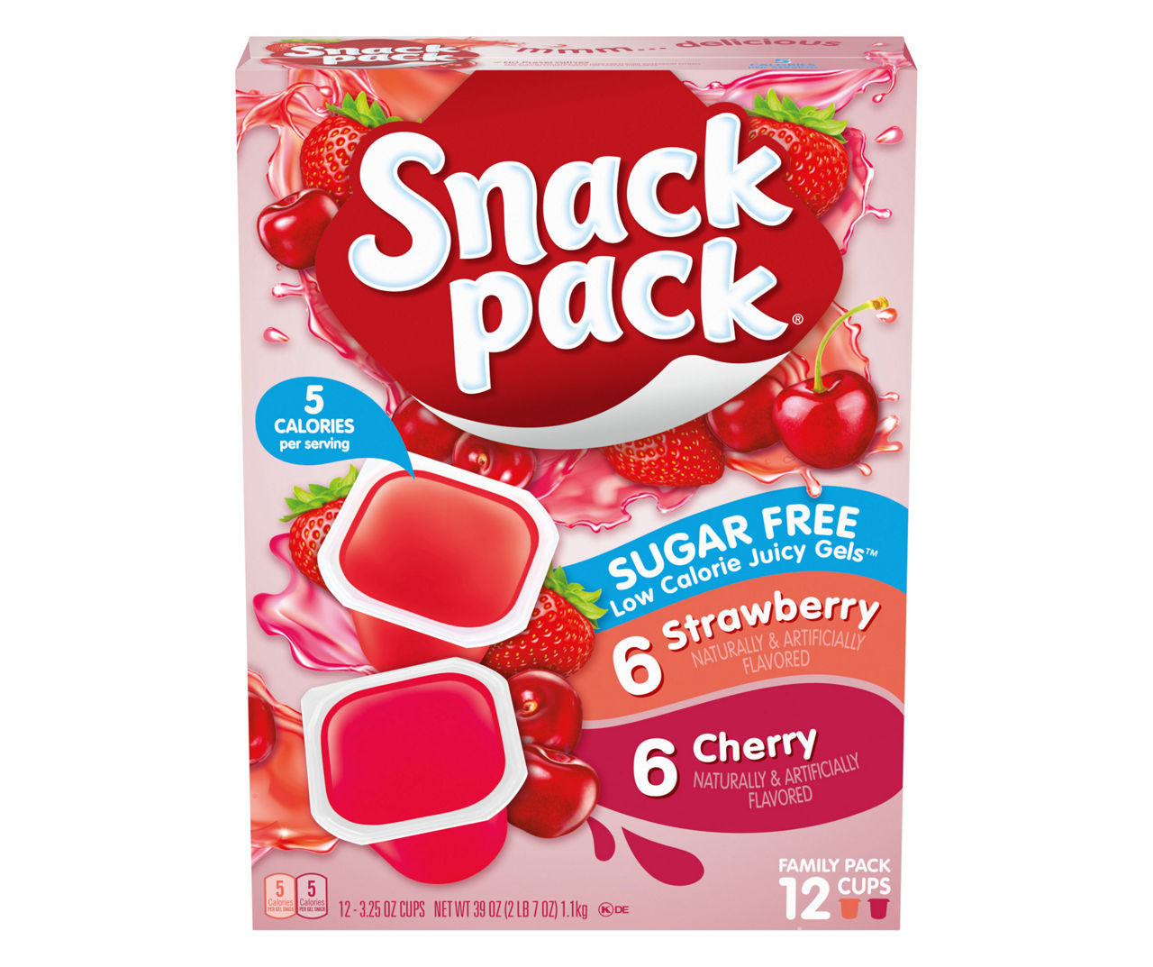 Snack Pack Snack Pack Sugar-Free Strawberry & Cherry Flavored Low ...