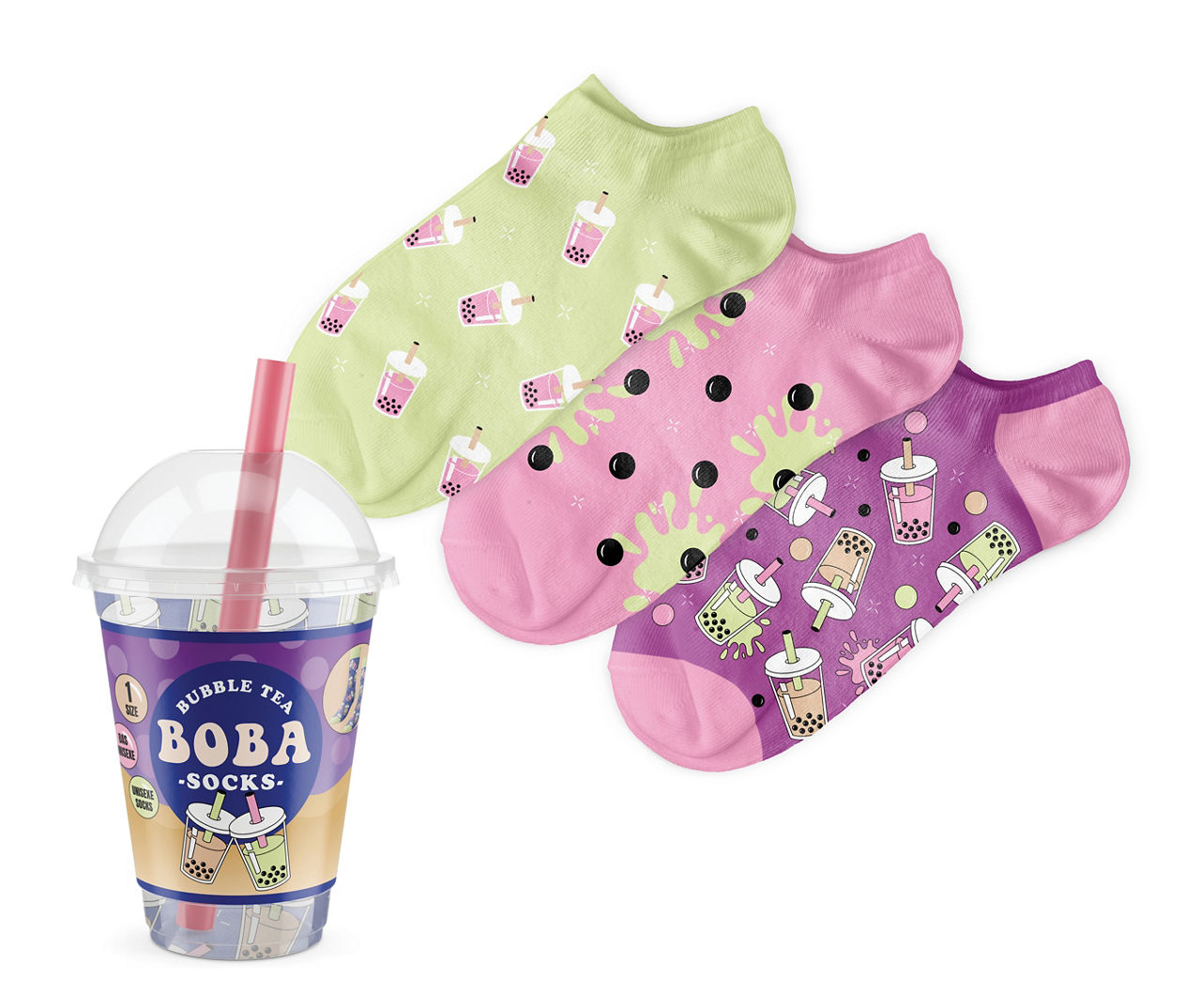 Boba Tea 3-Pair Novelty Socks Set | Big Lots