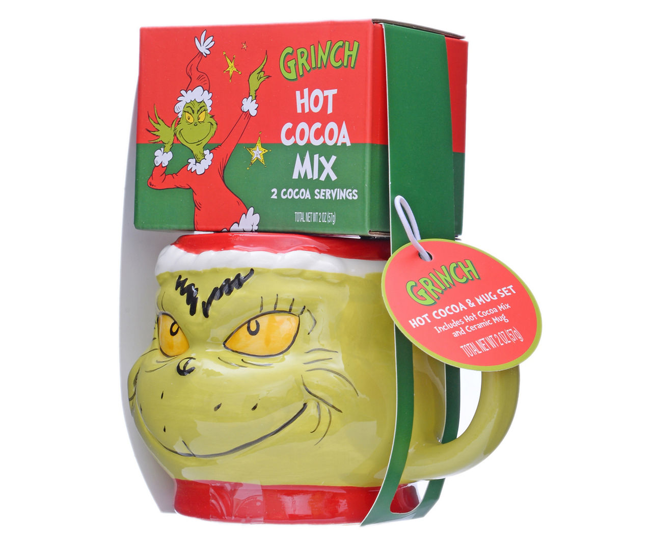 Dr. Seuss Green Grinch Figural Mug & Hot Cocoa Set | Big Lots