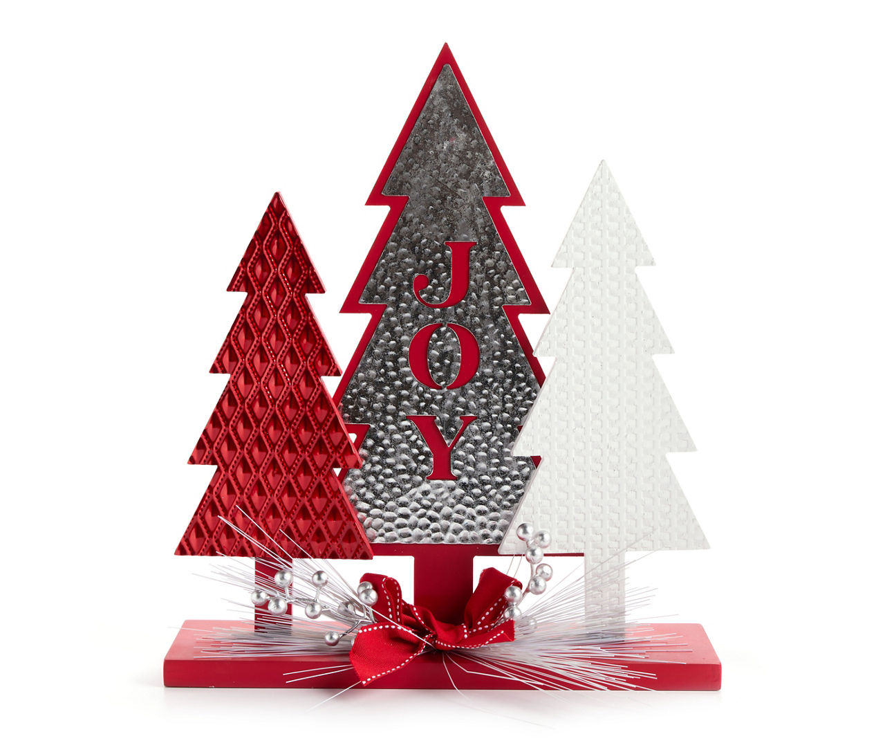 Winter Wonder Lane "Joy" Red & White Tree Tabletop Decor | Big Lots