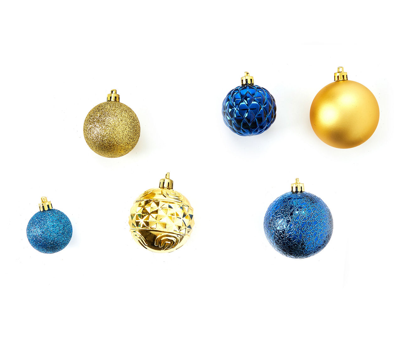 Winter Wonder Lane Blue & Gold 36-Piece Shatterproof Ornament Set | Big ...
