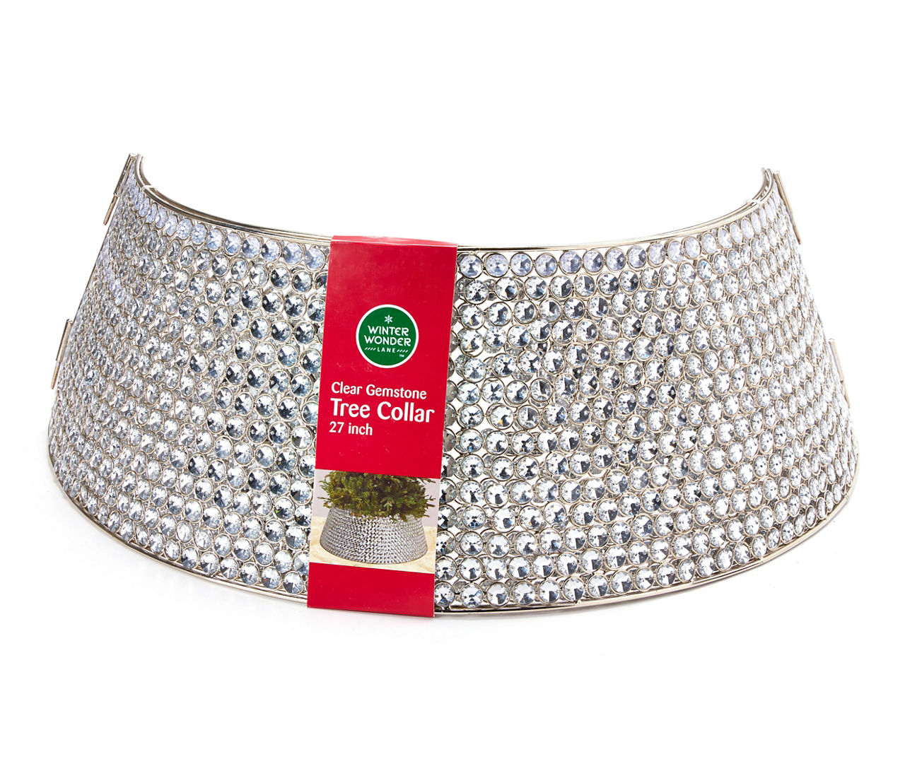 Winter Wonder Lane 27" Clear Acrylic Gemstone Metal Tree Collar | Big Lots