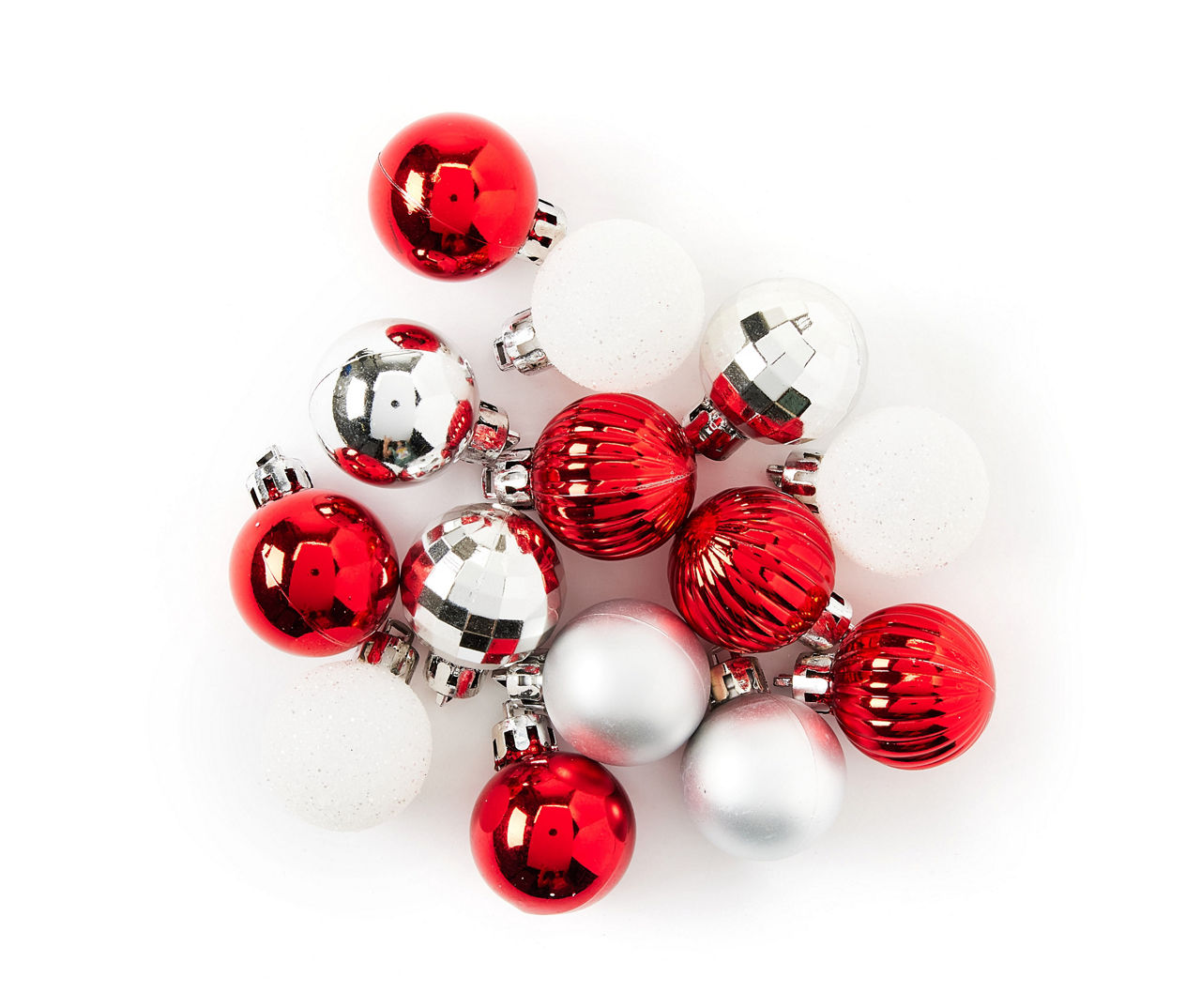 Winter Wonder Lane Red, Silver & White Ball 99-Piece Shatterproof Mini ...
