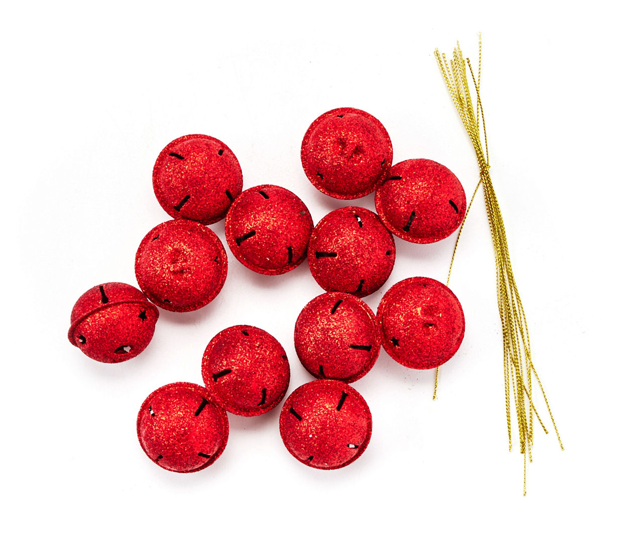 Winter Wonder Lane Red Glitter Bell Ornament Set, 12-Pack | Big Lots