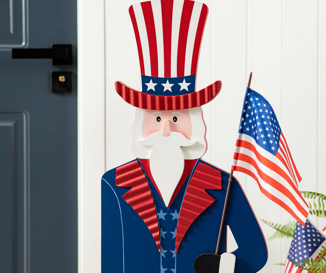 Glitzhome 40" Standing Patriotic Uncle Sam Porch Decor | Big Lots
