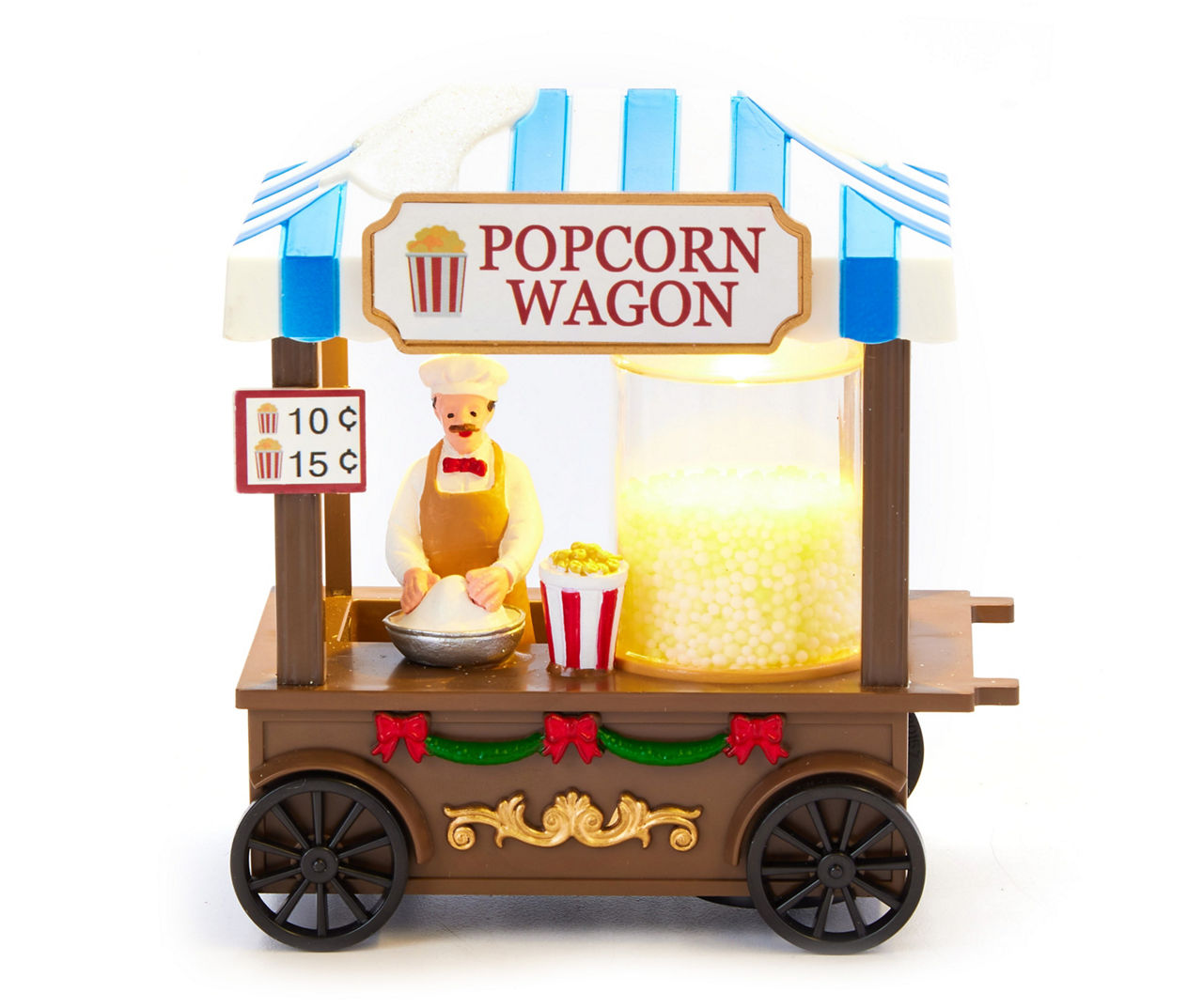 Winter Wonder Lane Christmas Village LED Popcorn Wagon Scene | Big Lots