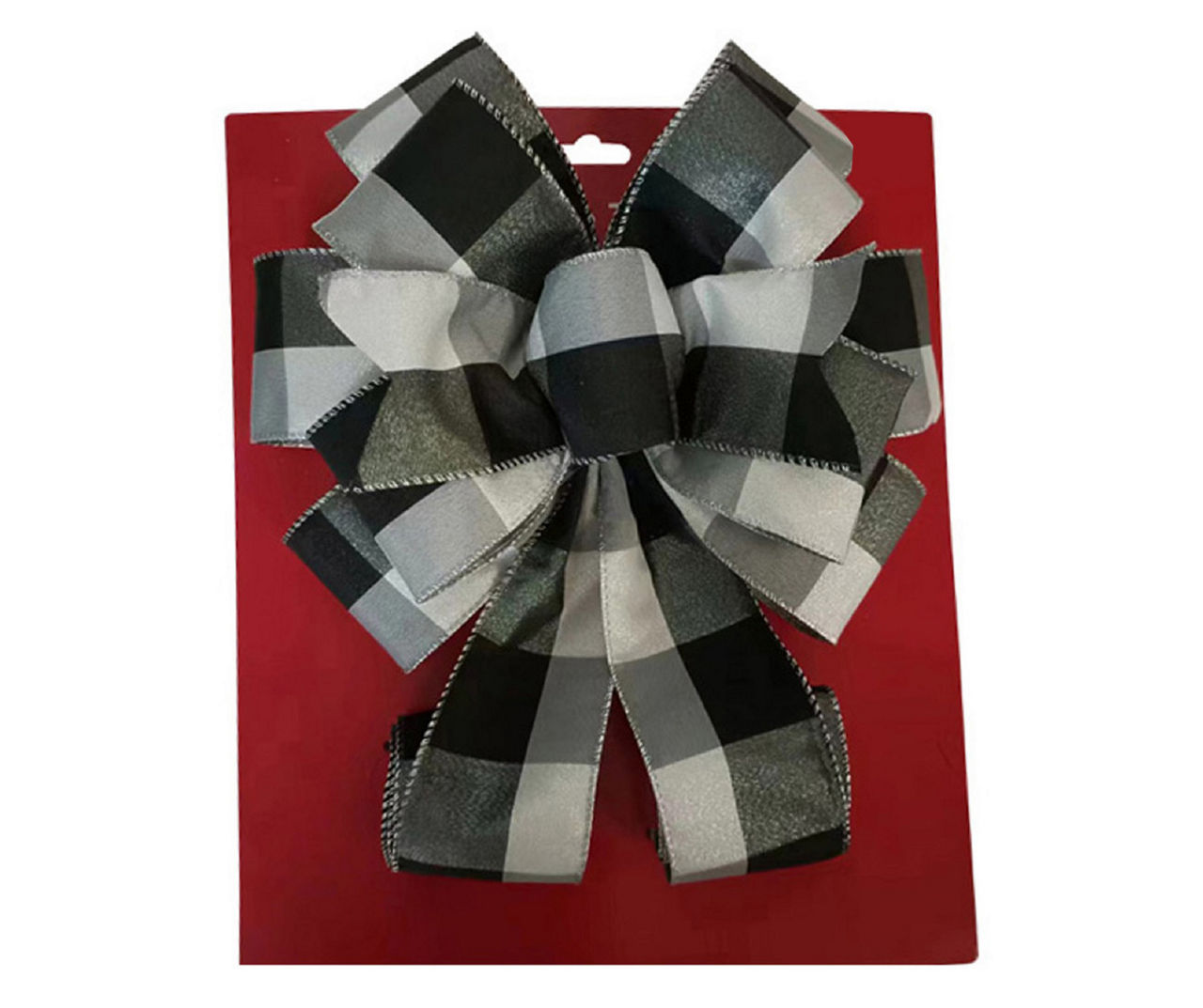 Winter Wonder Lane White & Black Buffalo Check Tree Topper Bow | Big Lots