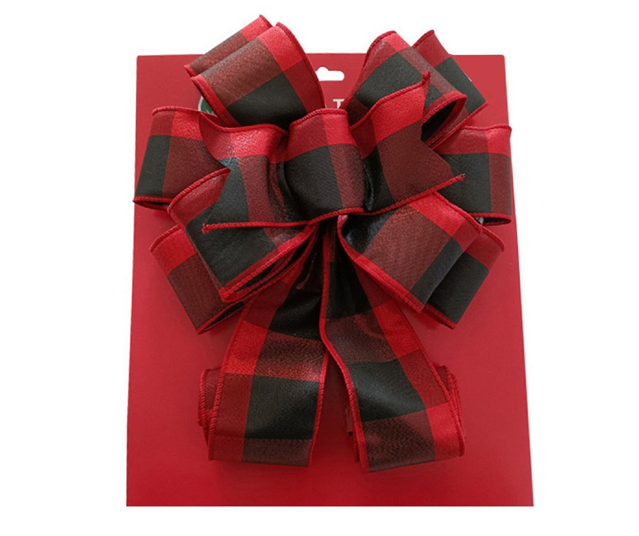 Winter Wonder Lane Red & Black Buffalo Check Tree Topper Bow | Big Lots