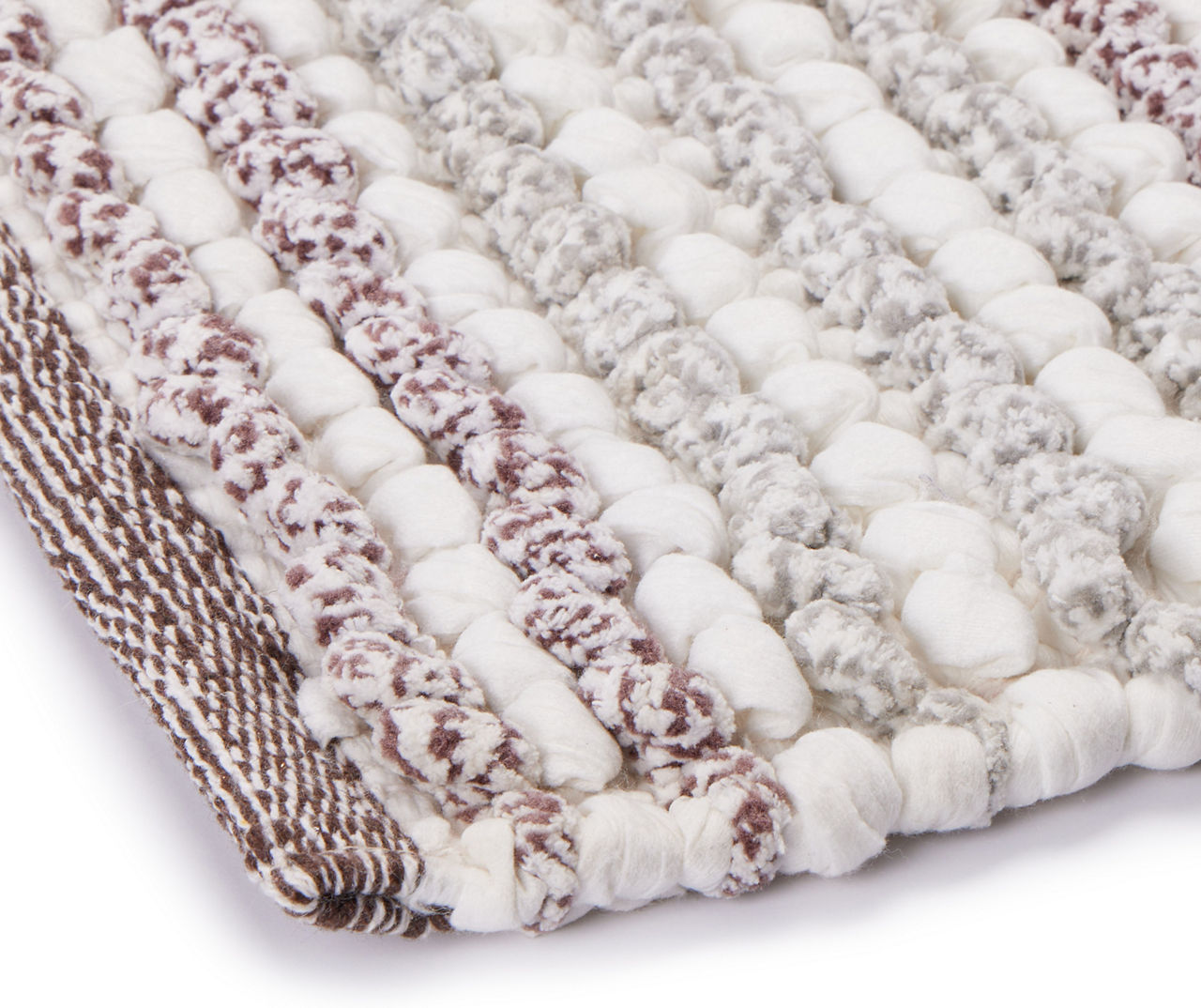 Emma Brown & Gray Stripe Chenille 2-Piece Bath Rug Set | Big Lots