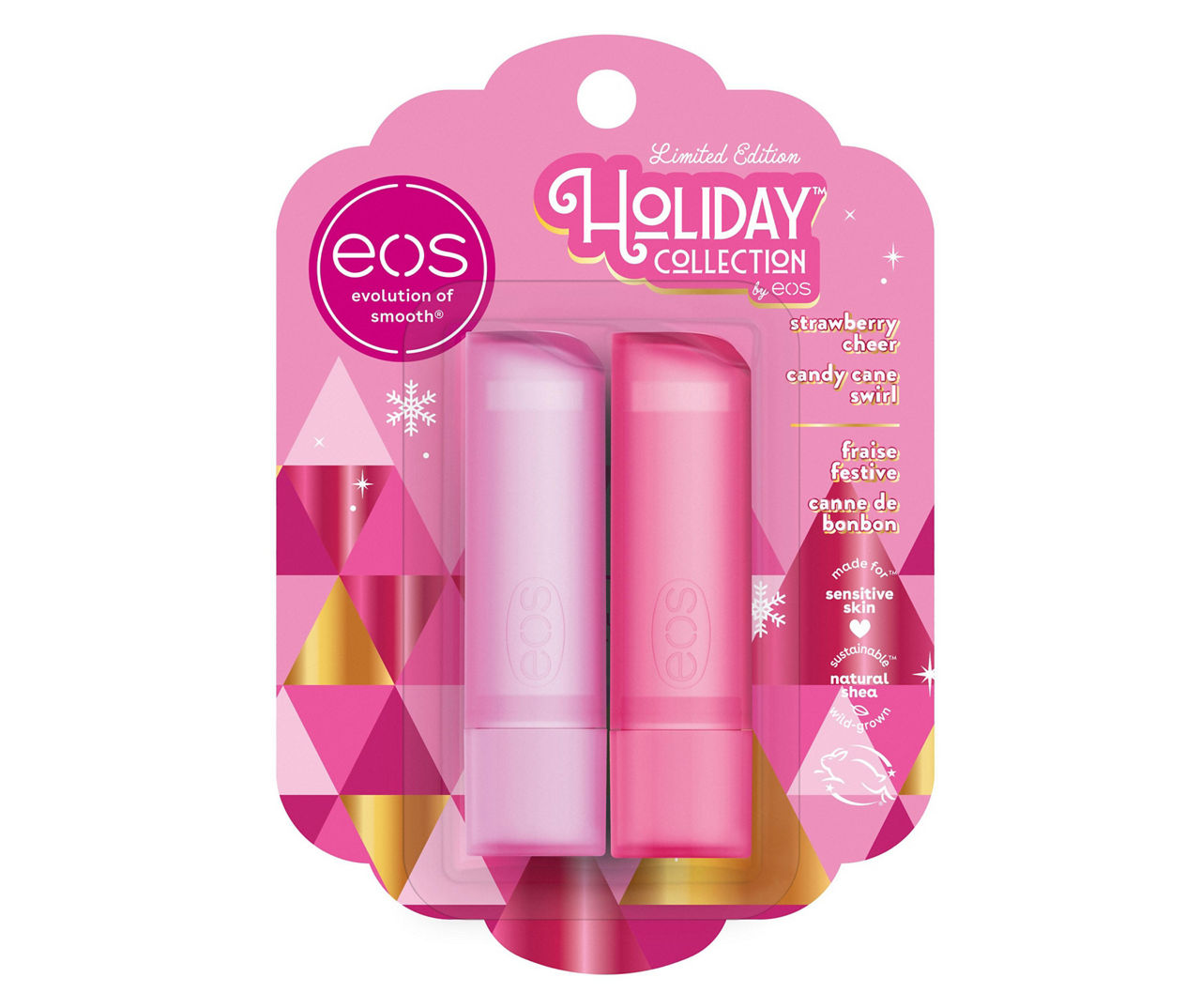 EOS Strawberry Cheer & Candy Cane Swirl Smooth Lip Balm Set | Big Lots