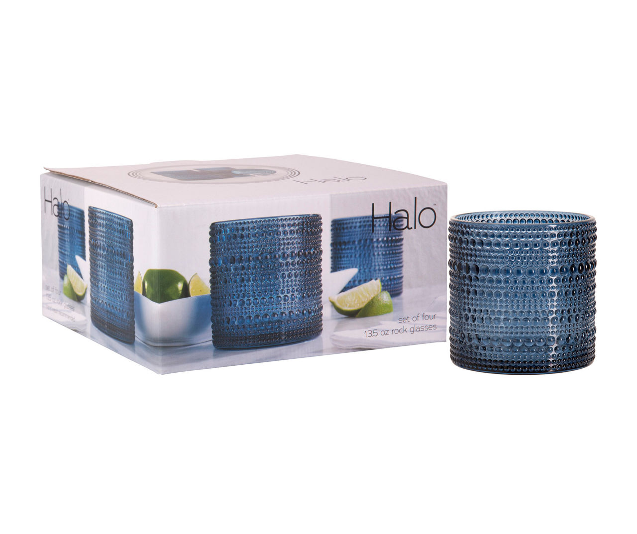 Home Essentials Halo Cobalt Double Old Fashioned Glasses, 4-Pack | Big Lots