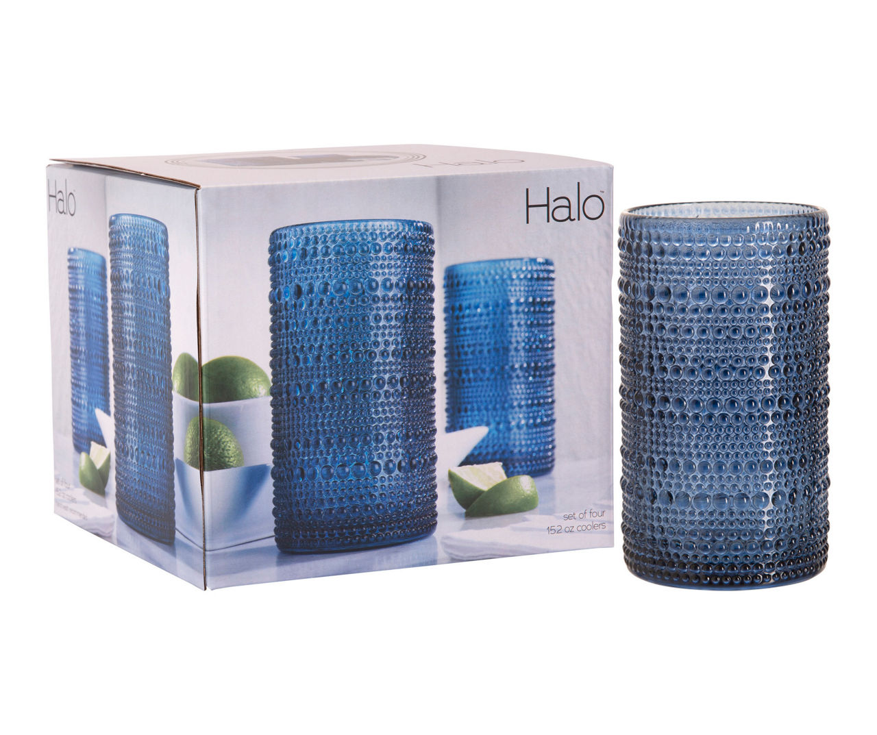 Home Essentials Halo Cobalt 15-Oz. Highball Glasses, 4-Pack | Big Lots