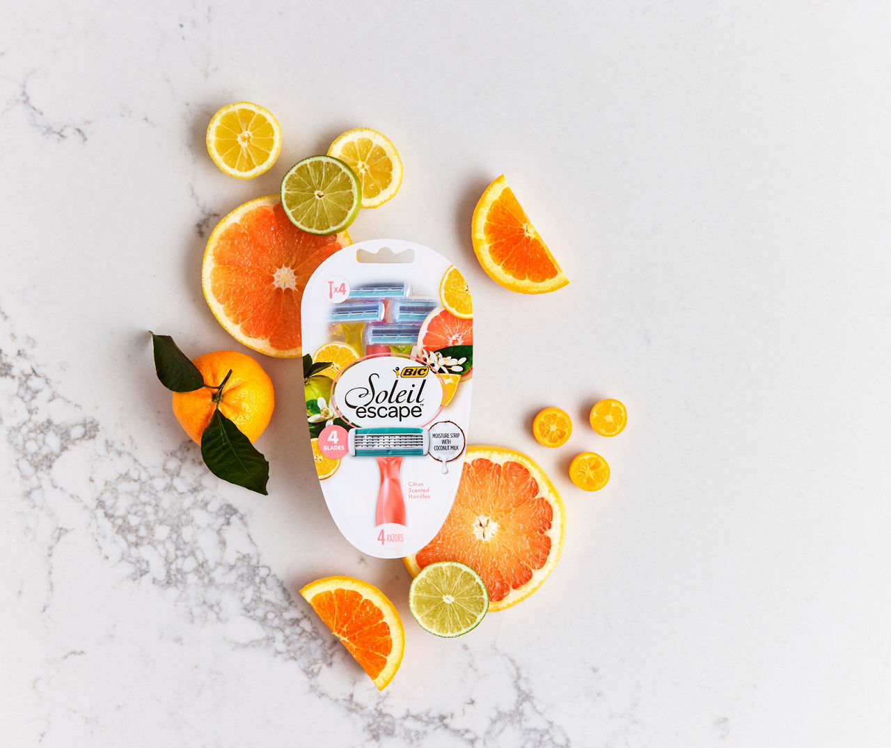 Bic Soleil Escape 4-Blade Citrus-Scented Handle Disposable Razors, 4 ...
