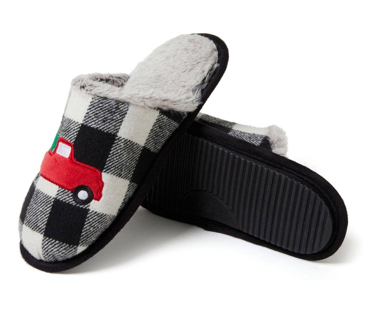 Women's S Black & White Tree Truck Slippers | Big Lots