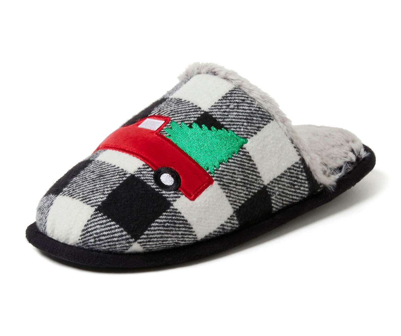 Women's S Black & White Tree Truck Slippers | Big Lots