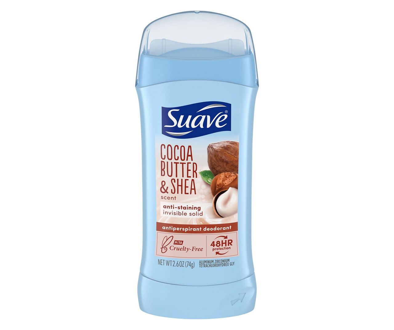Suave Cocoa Butter & Shea Invisible Solid Antiperspirant Deodorant, 2.6 ...