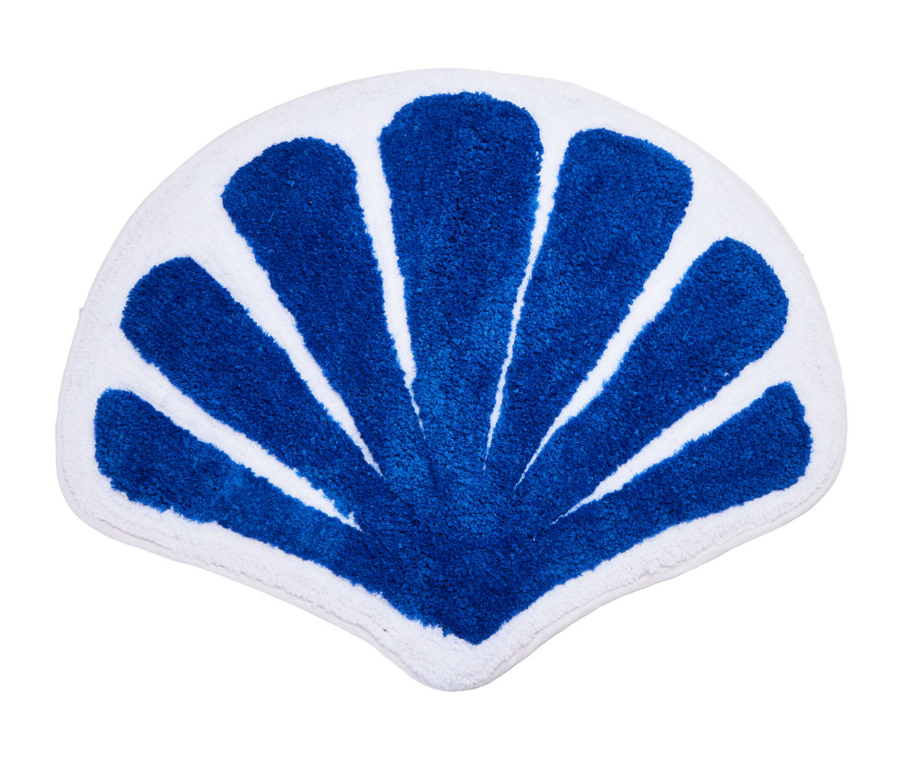 Real Living Tropicoastal White & Blue Shell Shaped Bath Rug | Big Lots