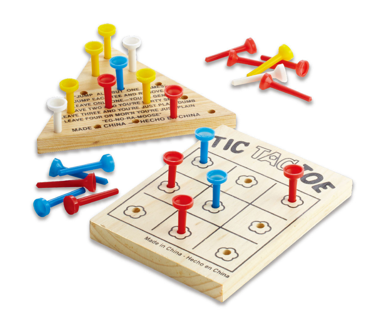 Samsonico Tic Tac Toe & Solitaire Nostalgic Wooden Travel Games | Big Lots