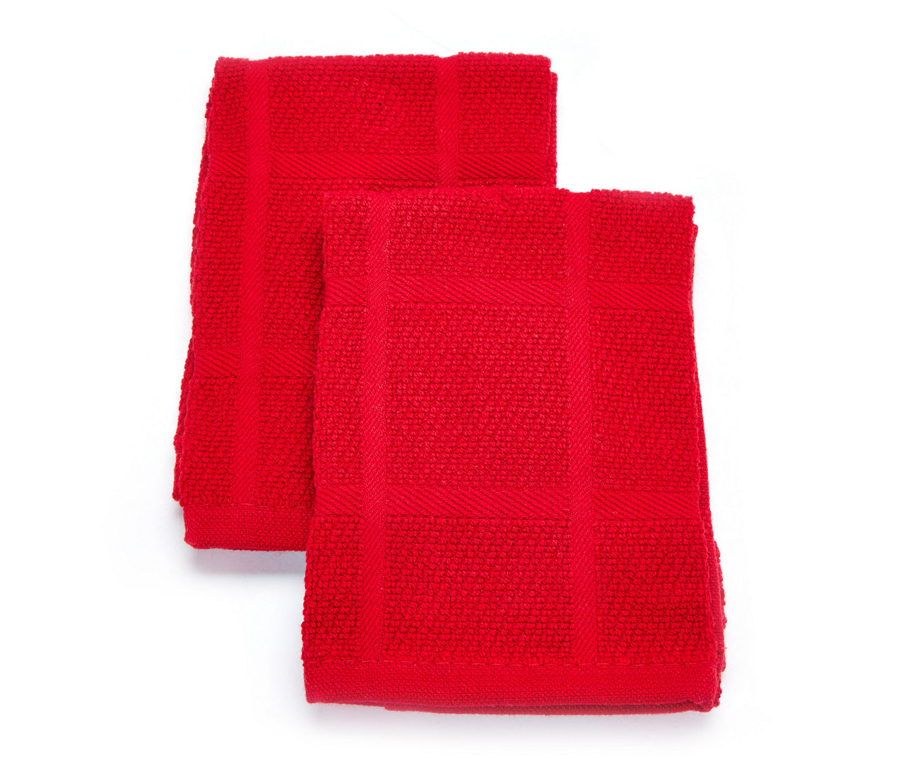 Red Grid-Texture Cotton Dishcloths, 2-Pack | Big Lots