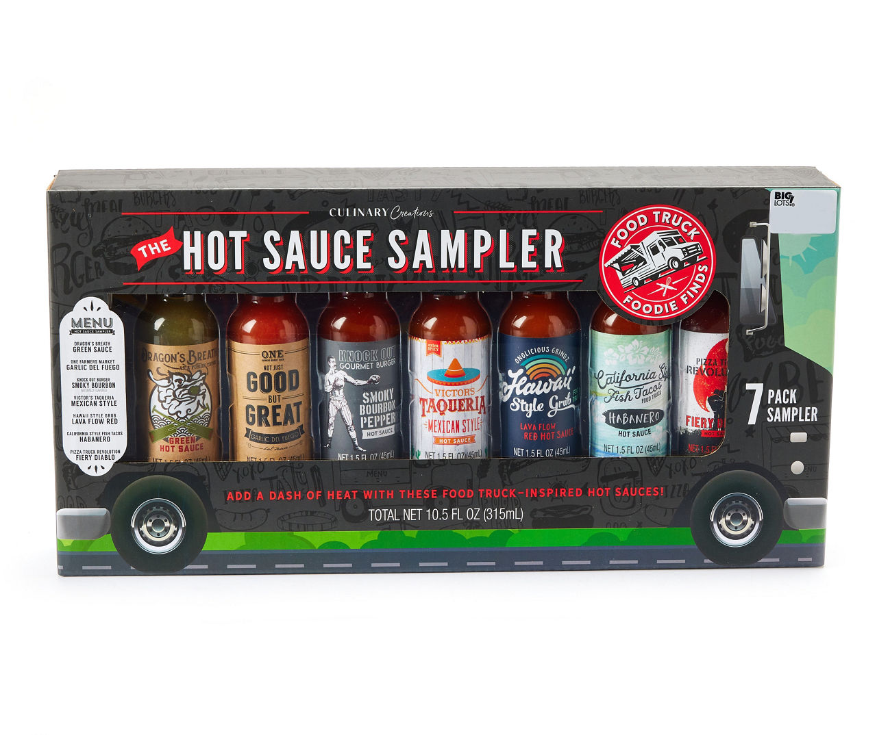 Food Truck Hot Sauce Sampler, 7-Pack | Big Lots