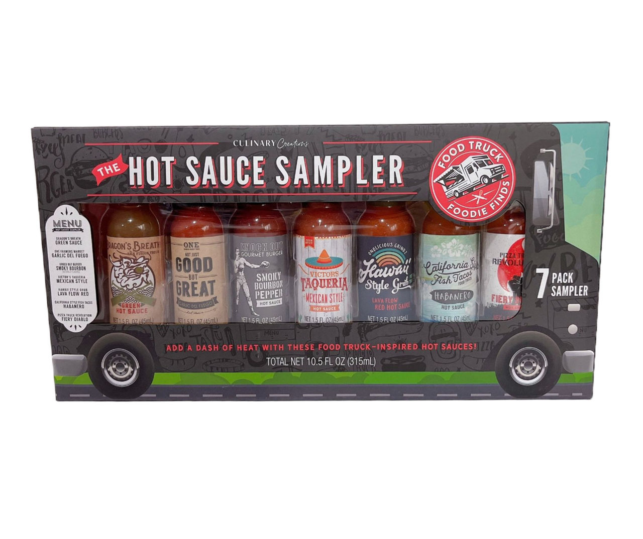 Food Truck Hot Sauce Sampler, 7-Pack | Big Lots