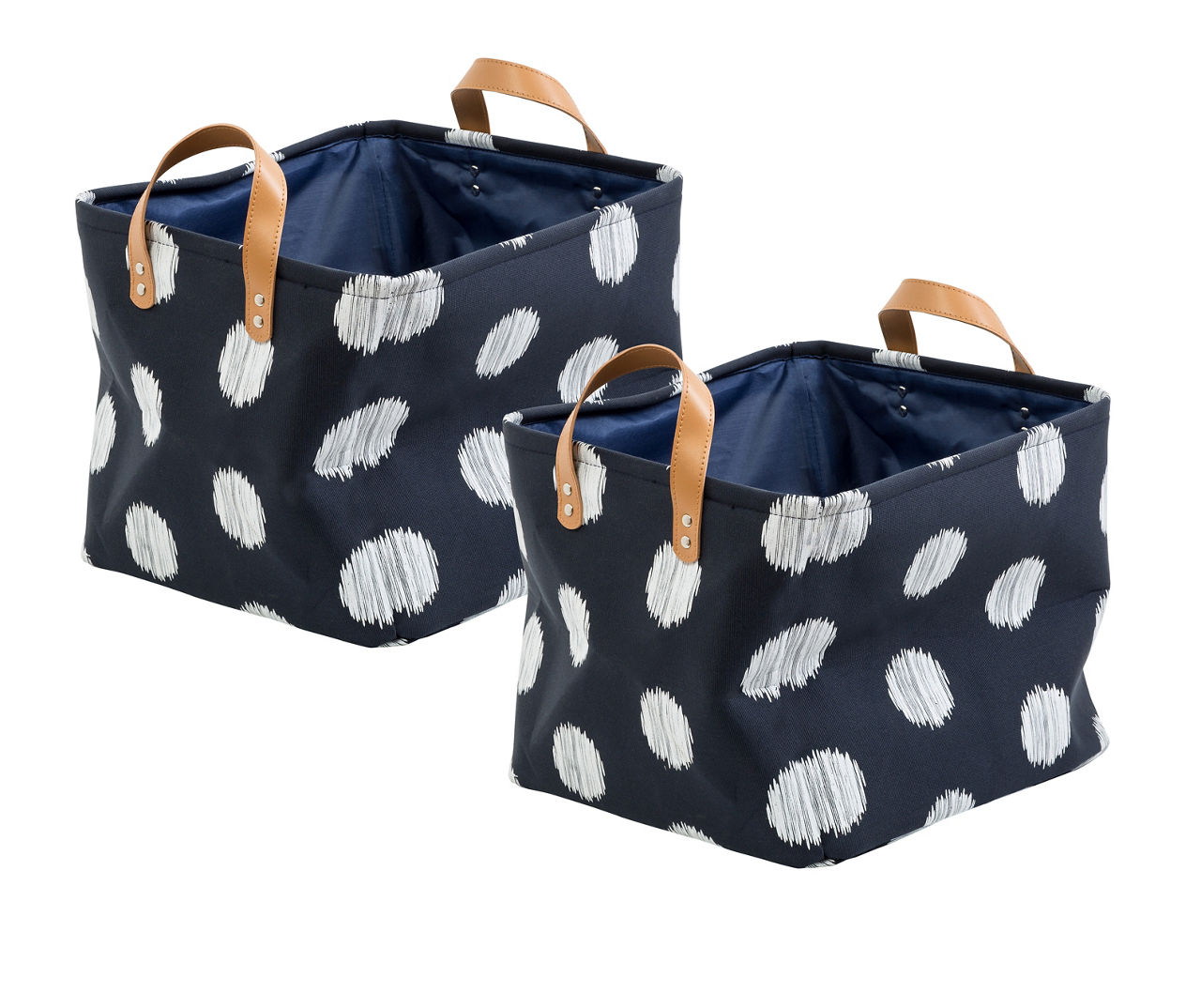 Honey-Can-Do Navy & White Dots Canvas Storage Totes, 2-Pack | Big Lots