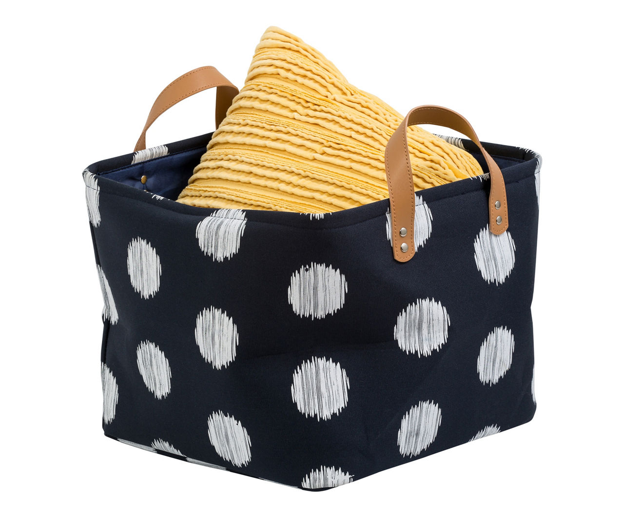 Honey-Can-Do Navy & White Dots Canvas Storage Totes, 2-Pack | Big Lots