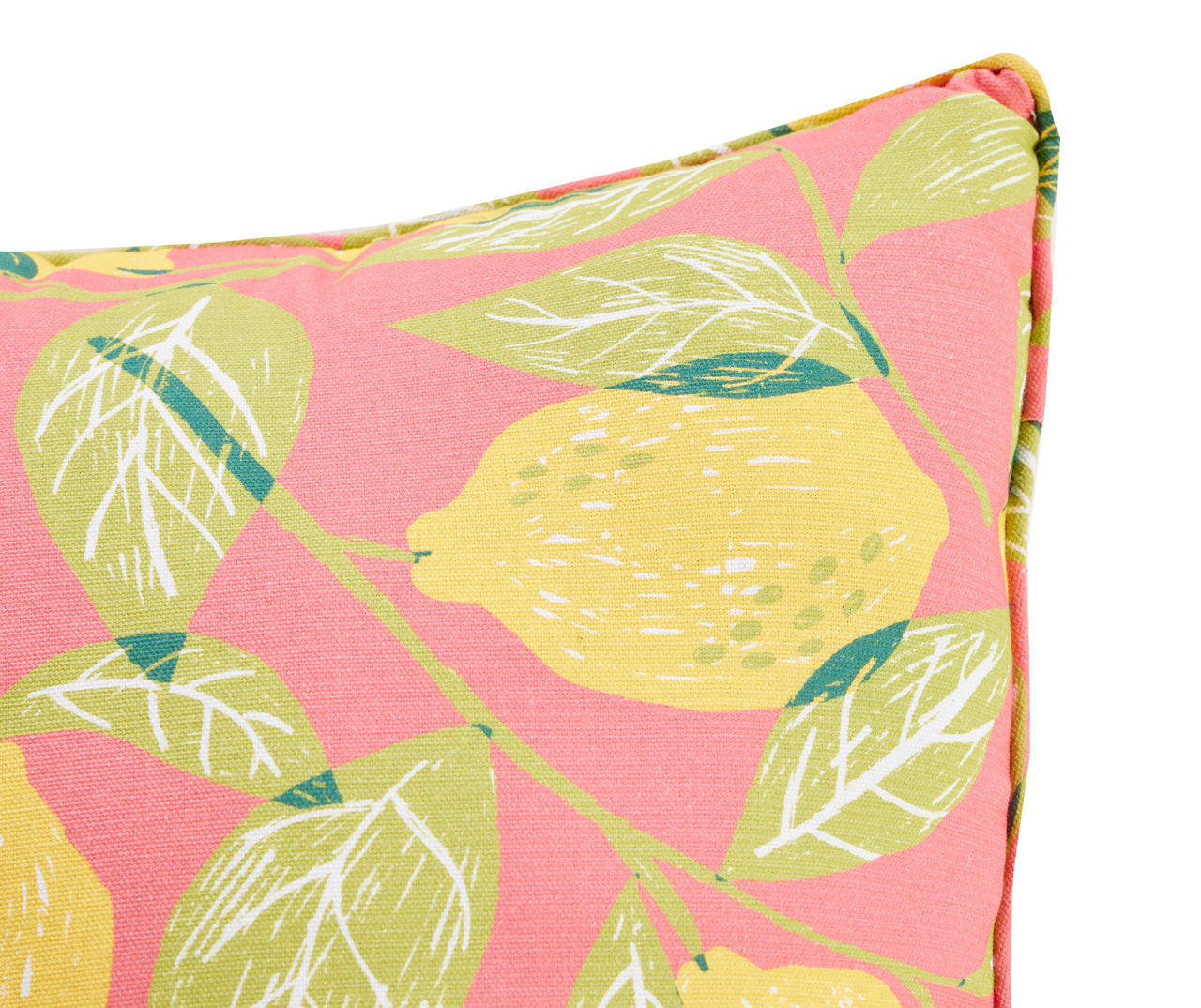 Real Living Coral & Yellow Lemon Stamp Throw Pillow | Big Lots