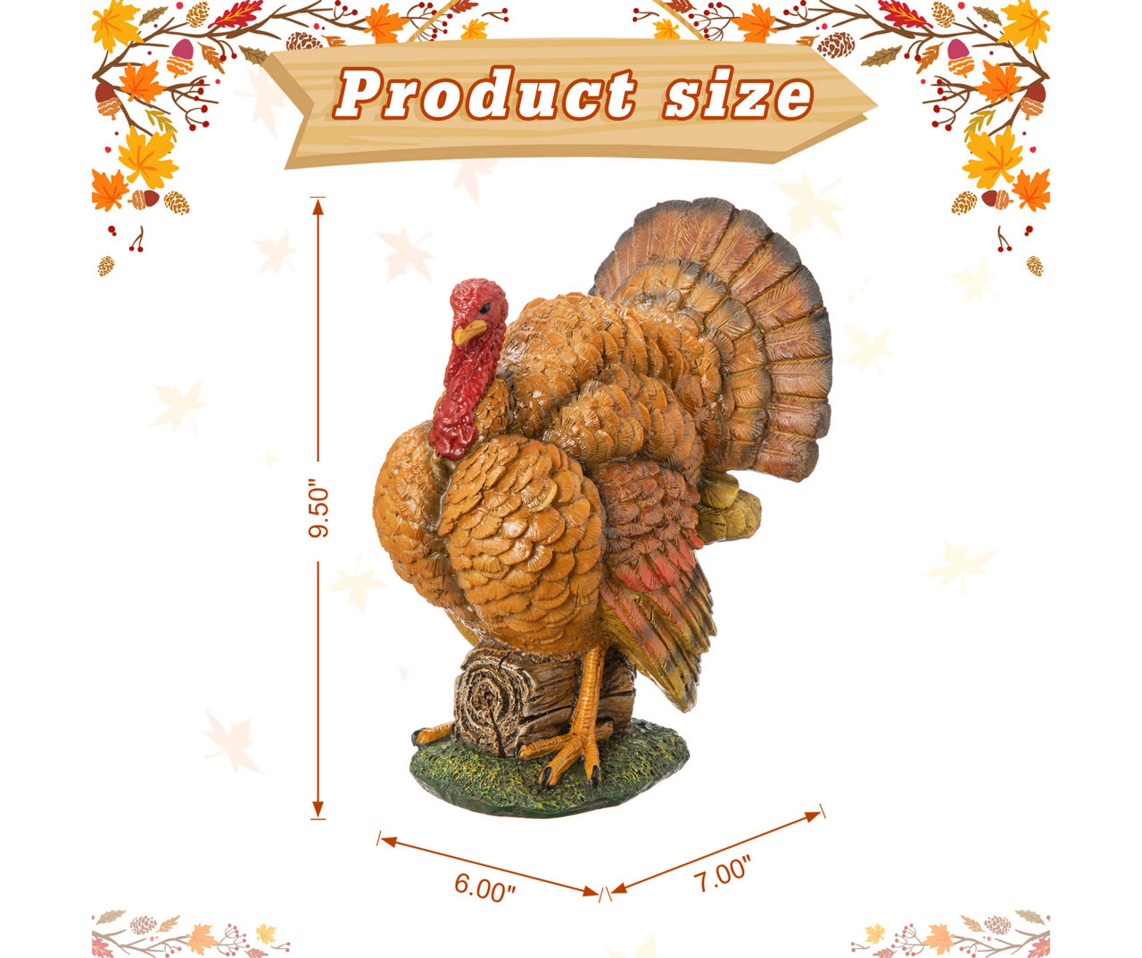 Glitzhome Resin Turkey Figure Tabletop Decor | Big Lots