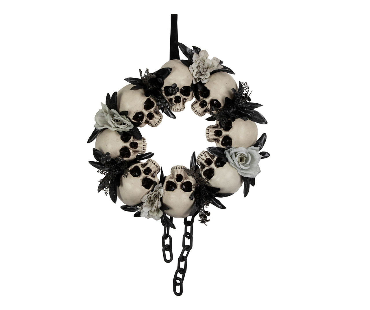 Northlight 15" Skull, Rose & Chain Wreath | Big Lots