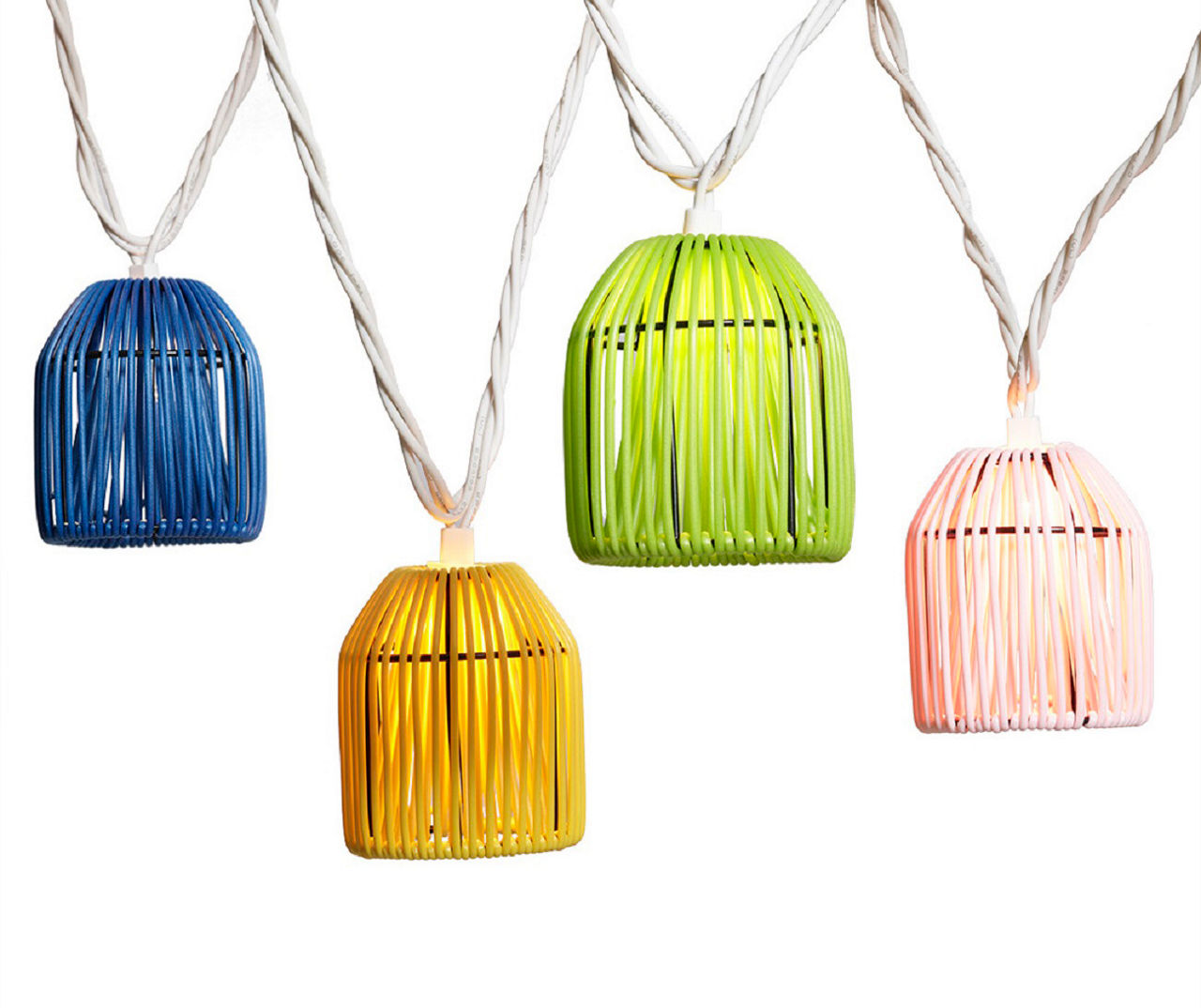 Real Living Multi-Color Rattan Lantern Light Set, 10-Lights | Big Lots