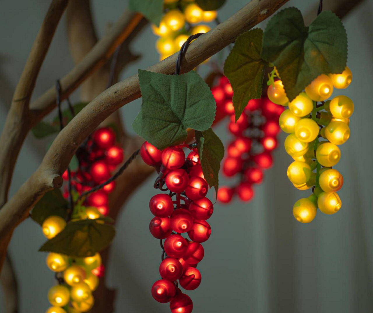 Real Living Purple & Green Grape Cluster Light Set, 6-Count | Big Lots