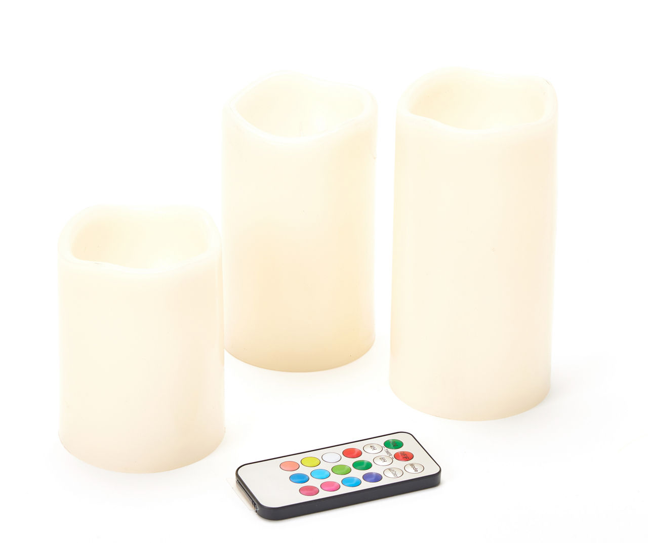 Real Living Color-Changing 3-Piece Pillar LED Candle Set with Remote ...