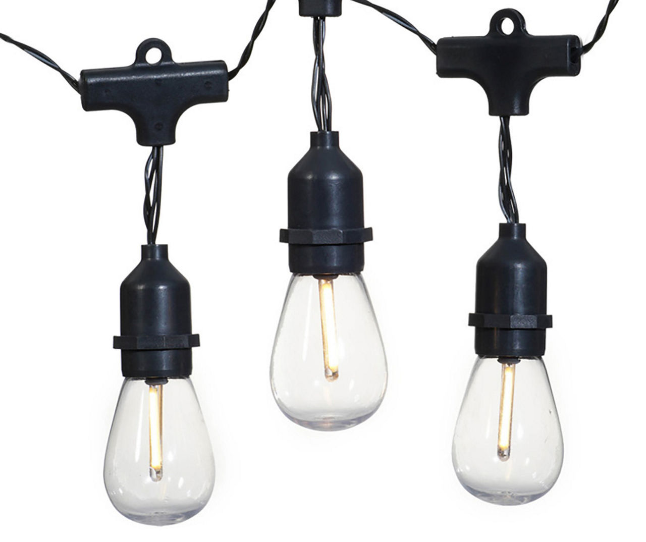 Real Living Warm White Edison Bulb LED Solar Drop Light Set, 10-Lights ...